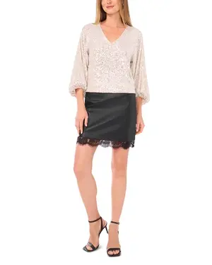 Vince Camuto Sequined Raglan Top