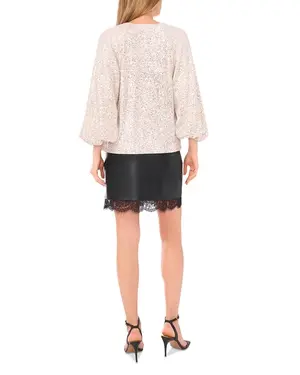Vince Camuto Sequined Raglan Top