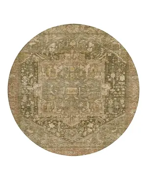 DALYN RUG COMPANY Solace Washable Sl14 Round Area Rug 8'0 X 8'0 - Green