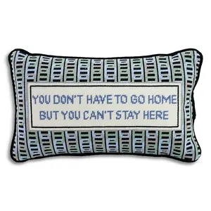 FURBISH Can't Stay Here Needlepoint Pillow - Black