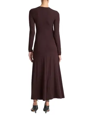 Vince Ruched Maxi Dress - Dark Fig