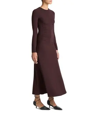 Vince Ruched Maxi Dress - Dark Fig