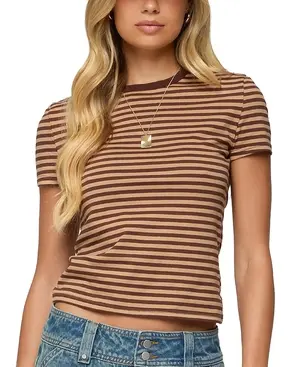 EDIKTED Nessie Striped T-shirt - Brown