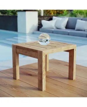 MODWAY Upland Outdoor Patio Wood Side Table