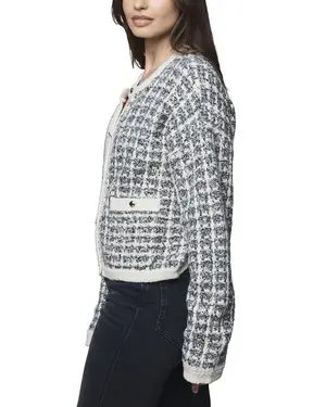 Splendid Lisette Texture Cardigan Sweater - Black Plaid