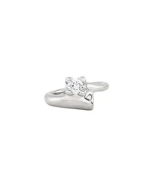UNODE50 Sterling Plated Ring With White Zirconia - Silver