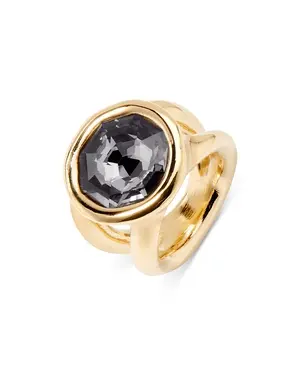 UNODE50 Double Band Sculptural Crystal Ring