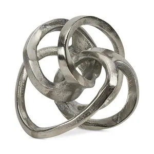 TIZO Silver Tone Metal Knot Sculpture, Small - No Color