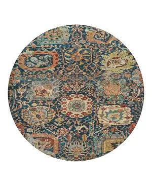 DALYN RUG COMPANY Tabrook Washable Tb10 Round Area Rug 8'0 X 8'0 - Blue