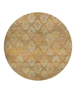 DALYN RUG COMPANY Tabrook Washable Tb3 Round Area Rug 8'0 X 8'0 - Orange