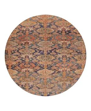 DALYN RUG COMPANY Tabrook Washable Tb3 Round Area Rug 8'0 X 8'0 - Tangerine