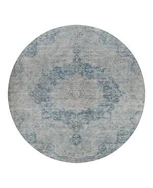 DALYN RUG COMPANY Tabrook Washable Tb5 Round Area Rug 8'0 X 8'0 - Blue