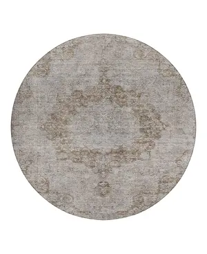 DALYN RUG COMPANY Tabrook Washable Tb5 Round Area Rug 8'0 X 8'0 - Brown