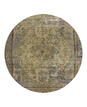 DALYN RUG COMPANY Tabrook Washable Tb8 Round Area Rug 8'0 X 8'0 - Tan/beige