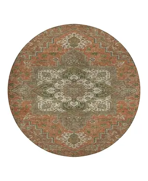 DALYN RUG COMPANY Tabrook Washable Tb9 Round Area Rug 8'0 X 8'0 - Orange
