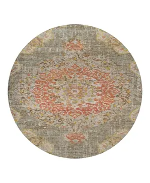 DALYN RUG COMPANY Tabrook Washable Tb11 Round Area Rug 8'0 X 8'0 Brown