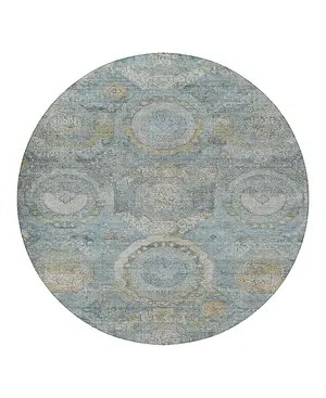 DALYN RUG COMPANY Tabrook Washable Tb14 Round Area Rug 8'0 X 8'0 - Blue