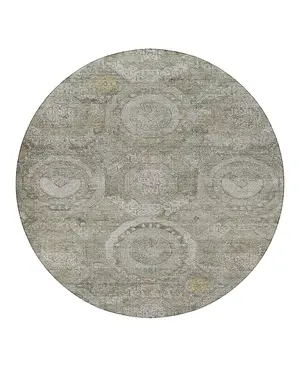 DALYN RUG COMPANY Tabrook Washable Tb14 Round Area Rug 8'0 X 8'0 - Gray