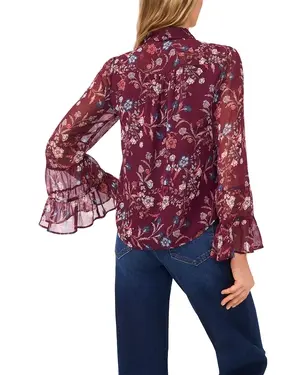 CECE DUPRAZ Ruffle Cuff Button-down Blouse