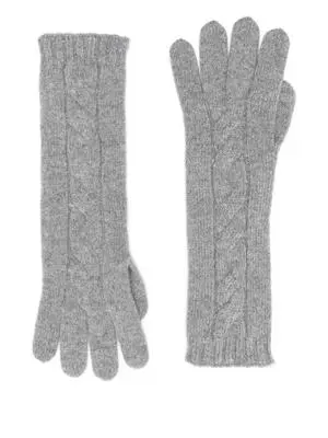 GRAN SASSO Cable-knit Gloves - Grey