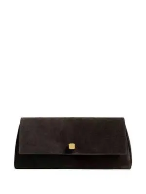 Khaite Audrey Suede Clutch - Brown
