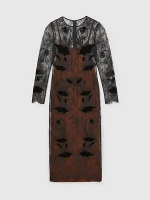 REISS Lulu Lace Overlay Midi Dress