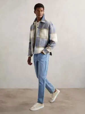 REISS Morton Zip-through Check Overshirt
