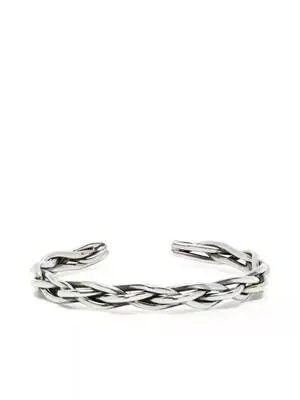 OBSIDIAN Twisted Cuff Bracelet - Silver