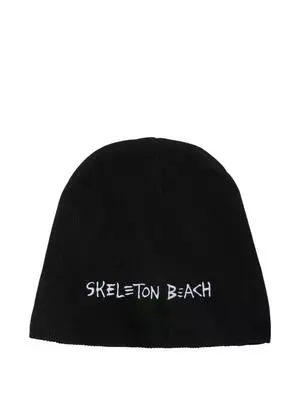 GALLERY DEPT. Ribbed Embroidered Beanie - Black