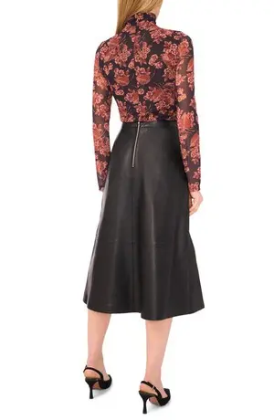 Ted Baker London Leather Flowy Skirt