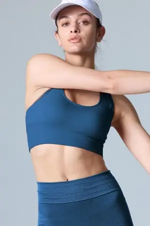 COZY ZERO Tech Merino Mid-support Sports Bra - Poseidon