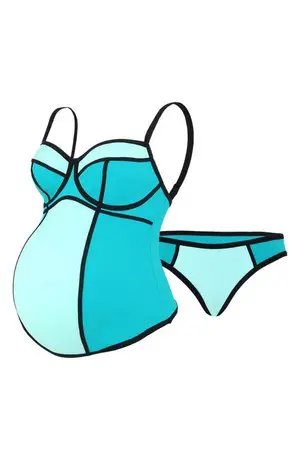 CACHE COEUR Rosy Two-piece Maternity Tankini Swimsuit - Mint