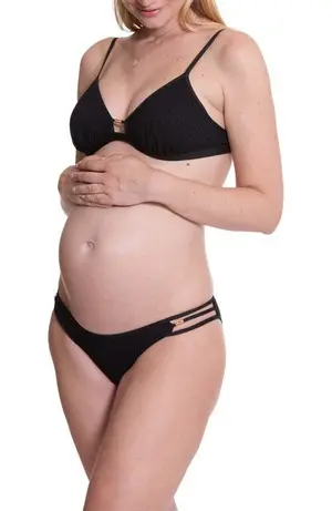 CACHE COEUR Milos Triangle Maternity Bikini - Black