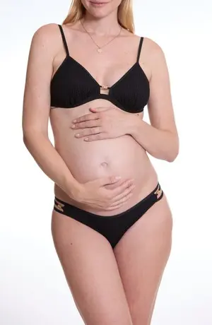 CACHE COEUR Milos Triangle Maternity Bikini - Black