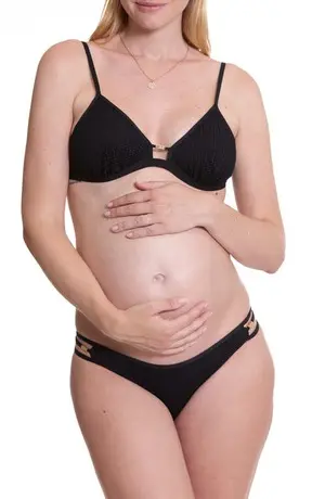 CACHE COEUR Milos Triangle Maternity Bikini - Black