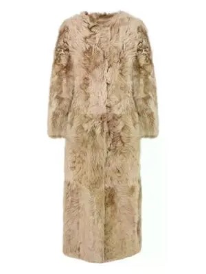 YVES SALOMON Toscana Lambskin Coat - Brown