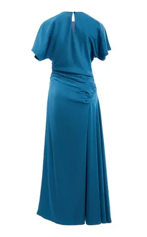 Simkhai Marabella Draped Midi Dress - Blue