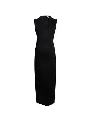Khaite Slit-detail Sleeveless Midi Dress - Black