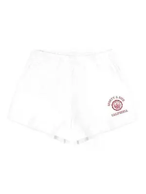 SPORTY & RICH California Emblem Disco Shorts - White