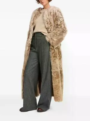 YVES SALOMON Toscana Lambskin Coat - Brown