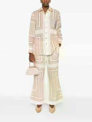 Zimmermann Geometric-print Flared Trousers