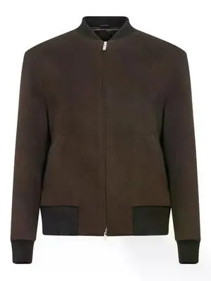 LARDINI Virgin Wool Zip-up Bomber Jacket