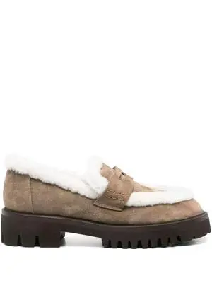 TRUMAN´S Shearling-trimmed Penny Loafers