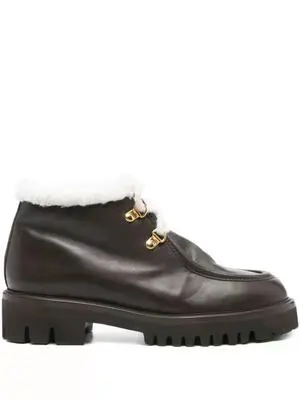 TRUMAN´S Shearling-trimmed Lace-up Boots