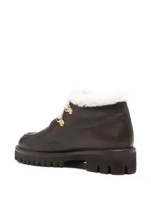 TRUMAN´S Shearling-trimmed Lace-up Boots