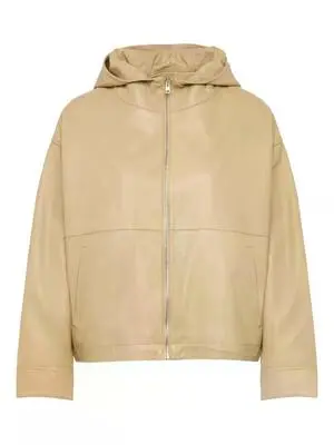 YVES SALOMON Hooded Leather Jacket