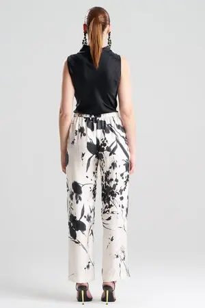 Natori Nara Silk Twill Drawstring Pants