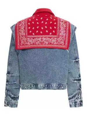 PDF Bandana Panel Denim Jacket - Blue