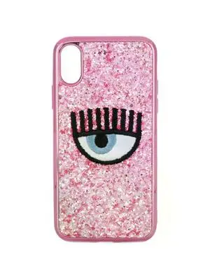 CHIARA FERRAGNI Sequin-embellished Glitter Eye Iphone X Cover - Black