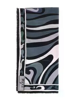 Emilio Pucci Abstract-print Scarf - Black